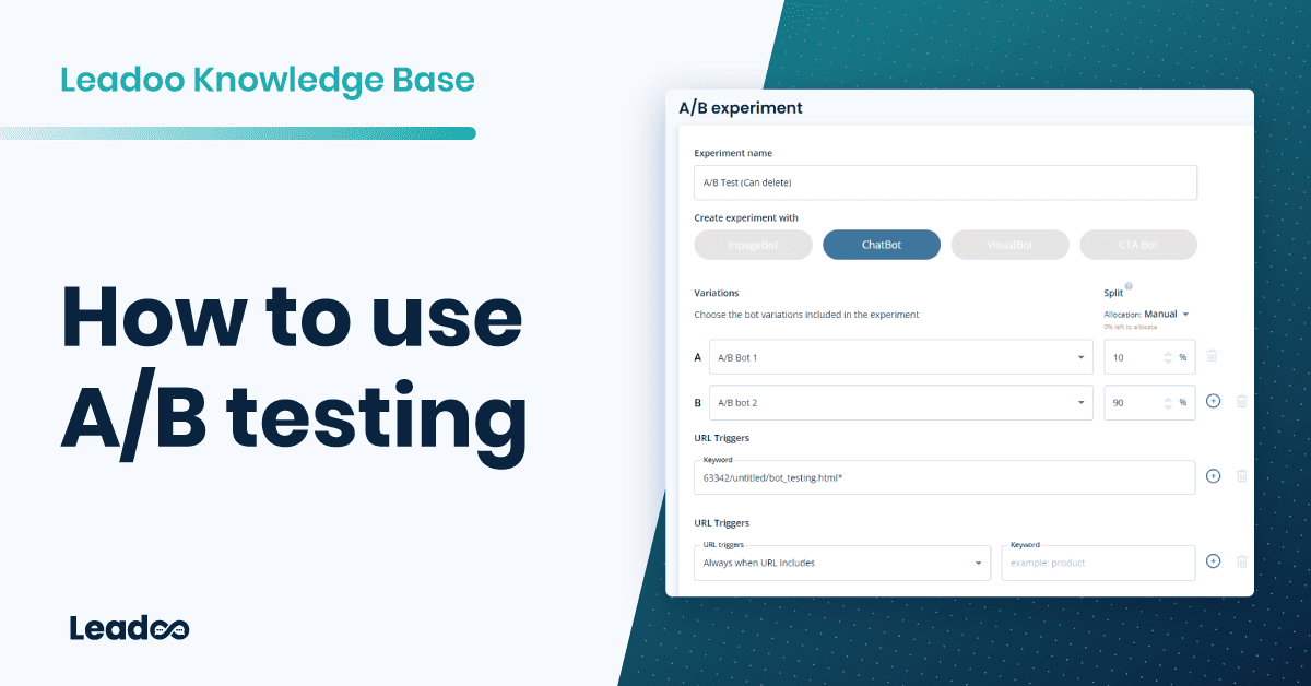 How to set up A/B Testing | Leadoo - Conversion Platform