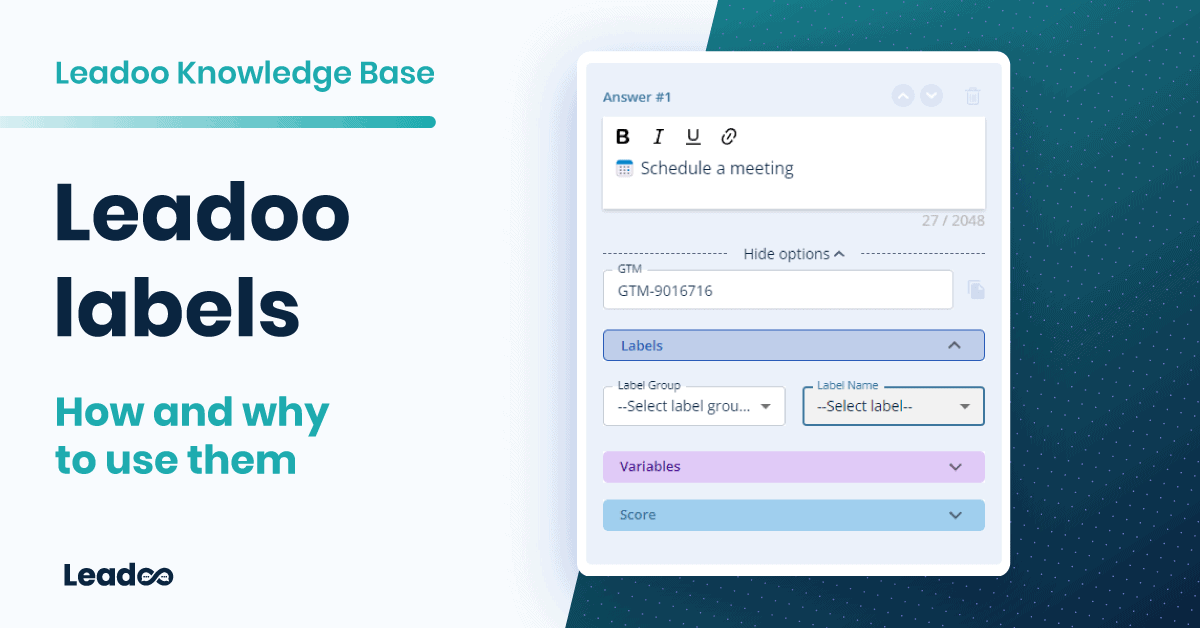 Leadoo labels - How and why to use them | Leadoo - Conversion Platform