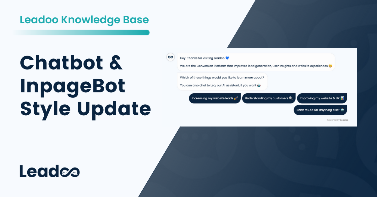 New style settings for chat and inpage bots | Leadoo - Conversion Platform
