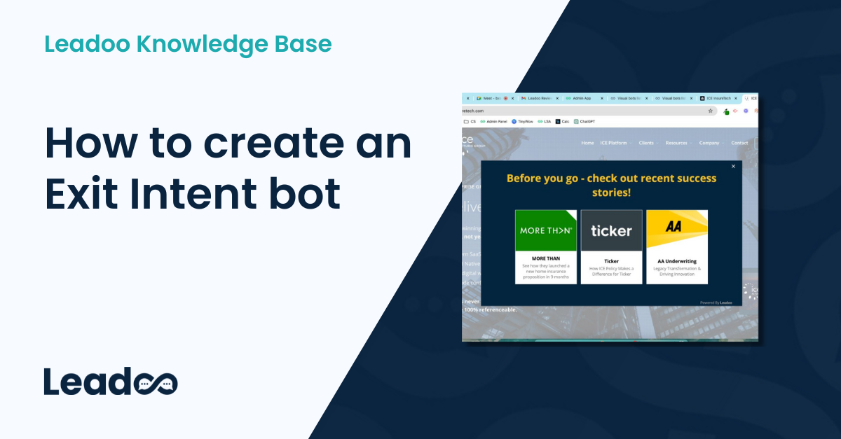 How to create an Exit Intent bot | Leadoo - Conversion Platform